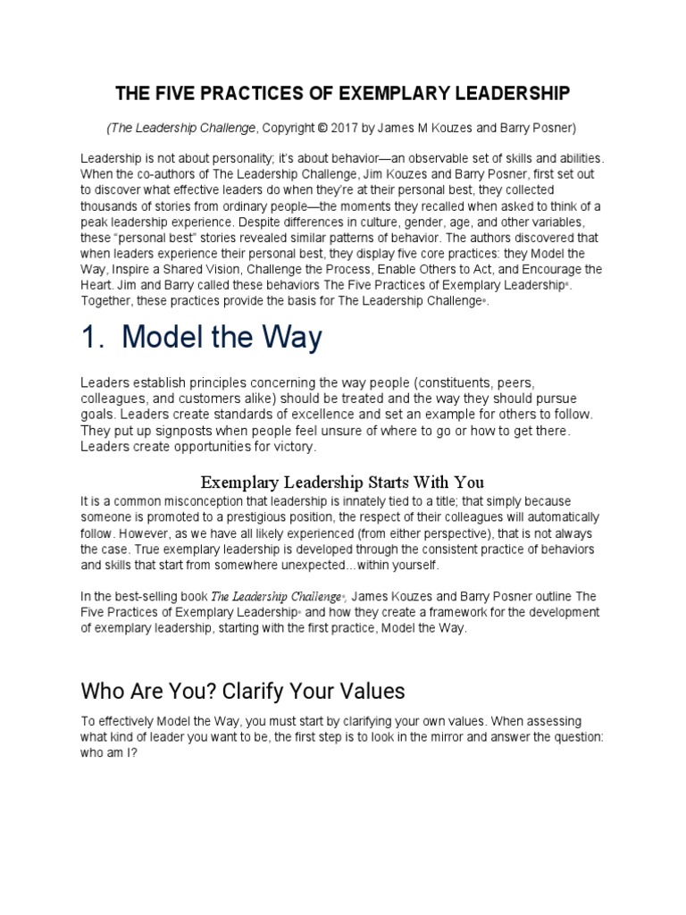 The Five Practices of Exemplary Leadership | PDF | Leadership | Empowerment