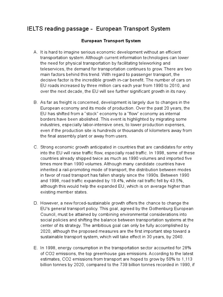 Ielts Academic Reading Practice Test 4 E828d410c1 Pdf Transport 1324