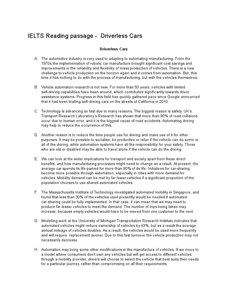 Ielts Academic Reading Practice Test 6 b4309d77df | PDF | Automation ...