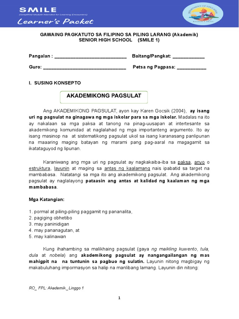 FPL Akad SLP-1 | PDF