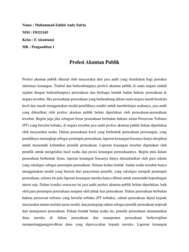 F0321165 - Muhammad Zahfal Andy Satria AUDIT 1 | PDF