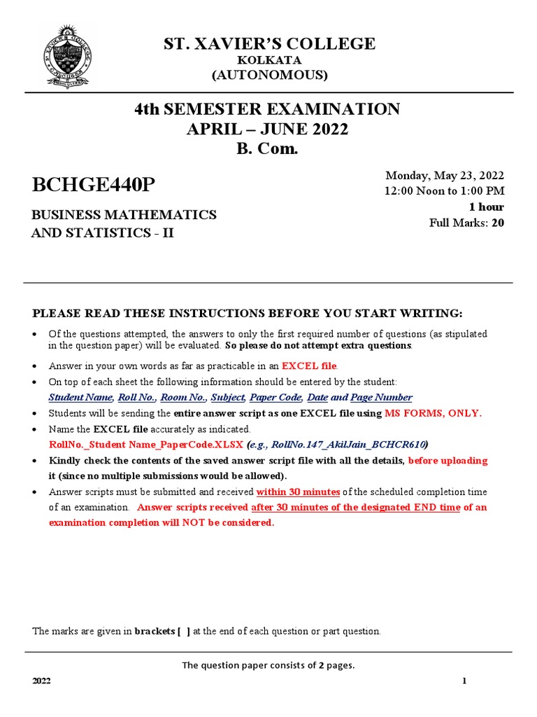 BCHGE440P - Evening | PDF | Applied Mathematics