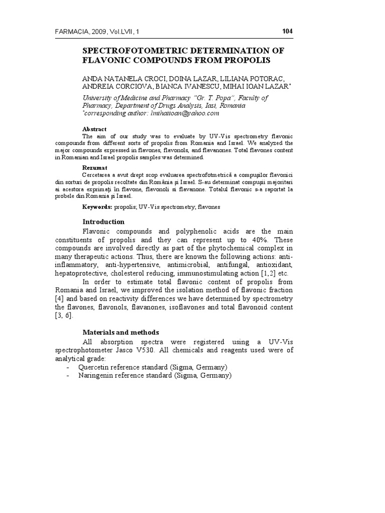 Issue 12009 Art 13 Pdf Ethanol Flavonoid 