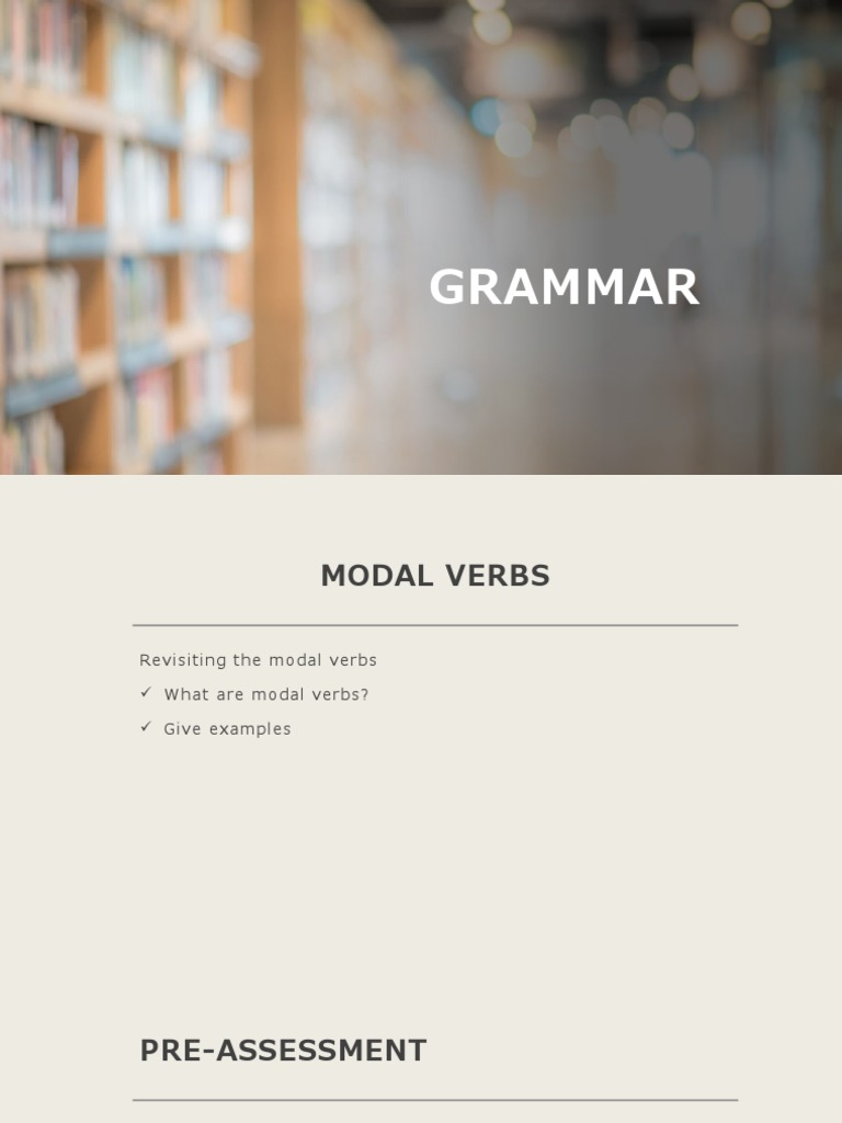 Understanding Modal Verbs in Grammar | PDF | Language Mechanics ...