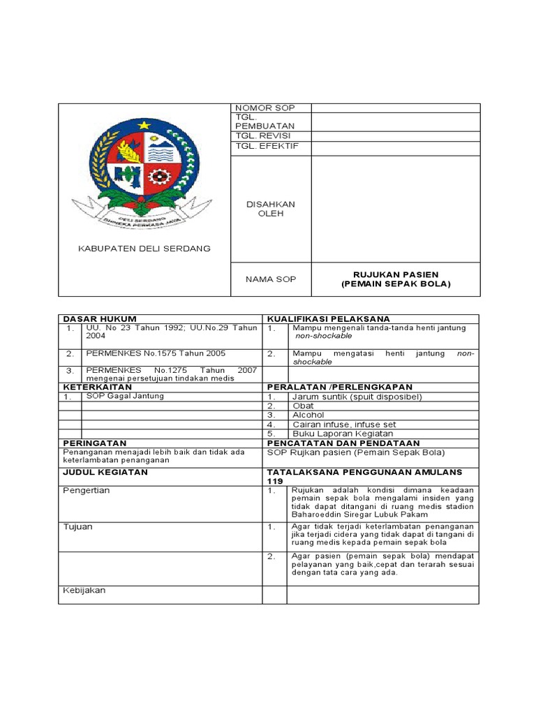 SOP Rujukan Pasien | PDF