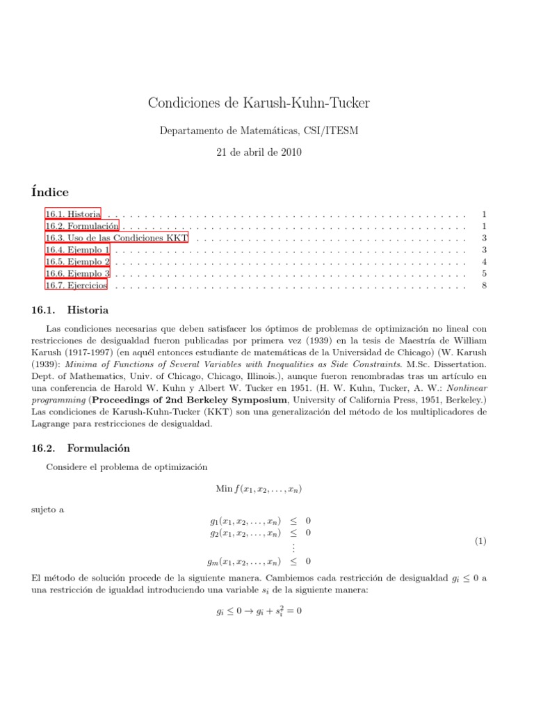 KKT | PDF | Ecuaciones | Precios