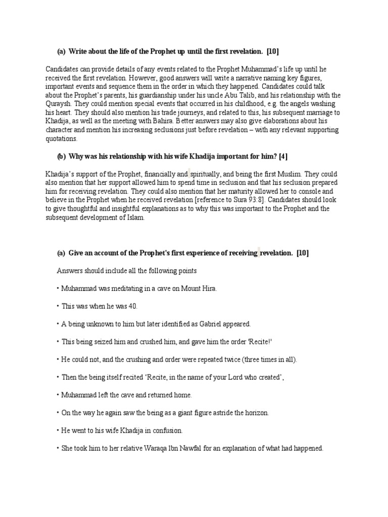 Life of Prophet Muhammad Before Revelation | PDF | Muhammad | Prophets ...