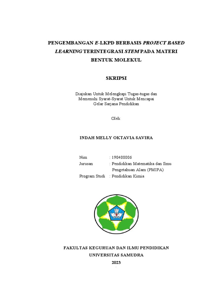 E-LKPD STEM untuk Bentuk Molekul | PDF