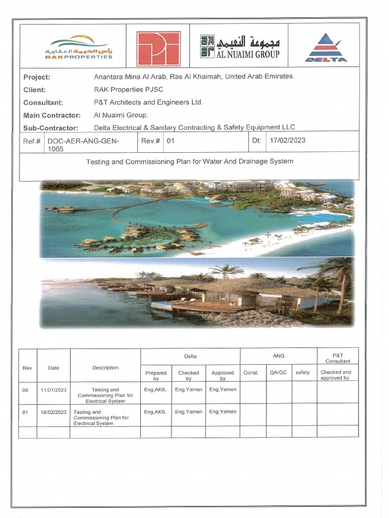 Testing and Commissioning Plan For Water Supply and Drainage Systems | PDF