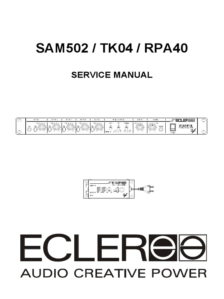 Ecler Sam502 tk04 Rpa40 Mixer Service Manual | PDF | Electronics | Electrical Engineering