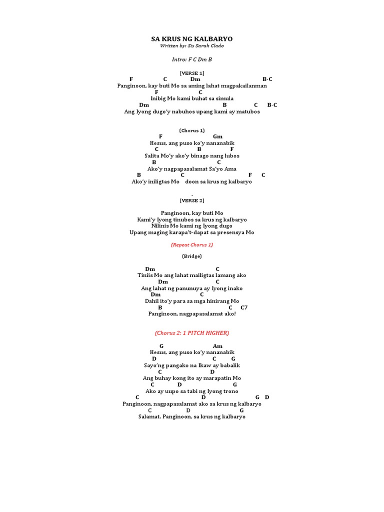SA KRUS NG KALBARYO by Sarah Clado | PDF