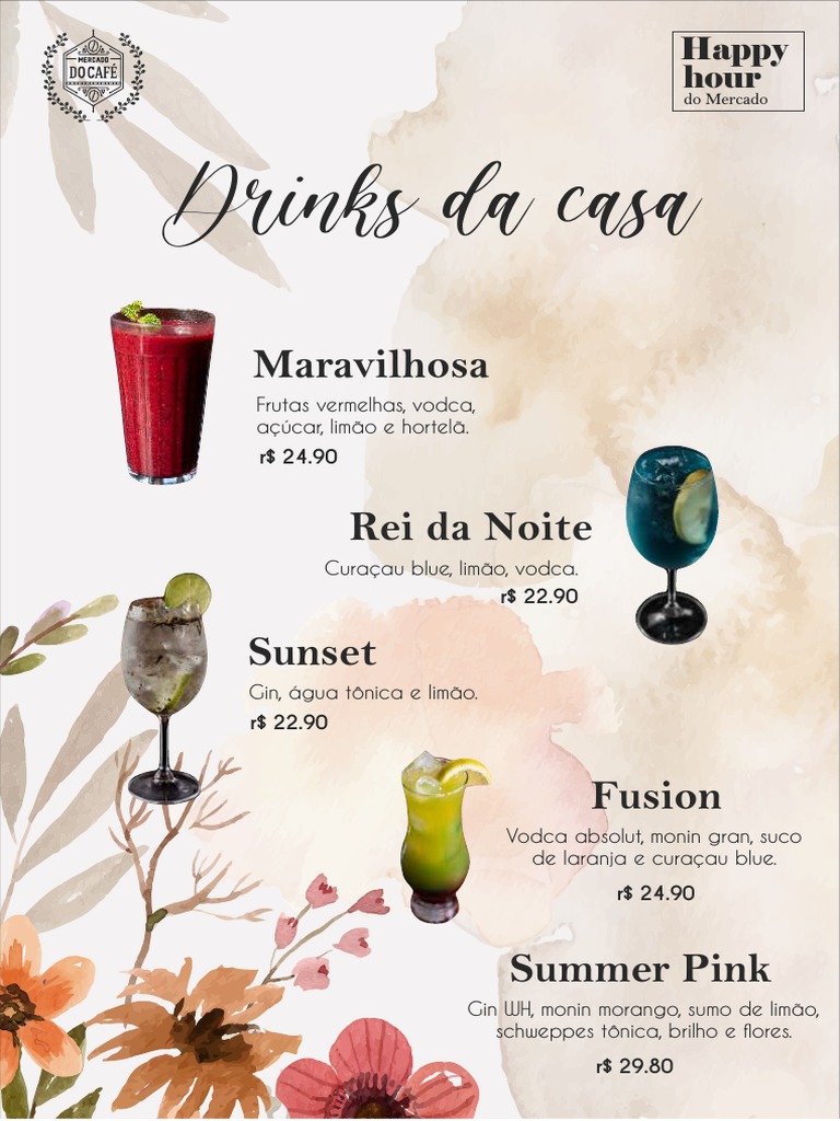 Cardápio Drink | PDF | Vodca | Bebidas alcoólicas