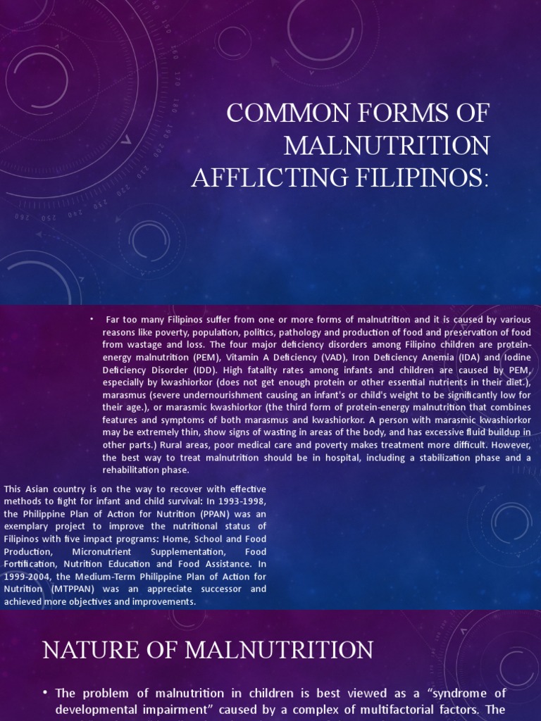 Common Forms of Malnutrition Afflicting Filipinos | PDF | Malnutrition ...