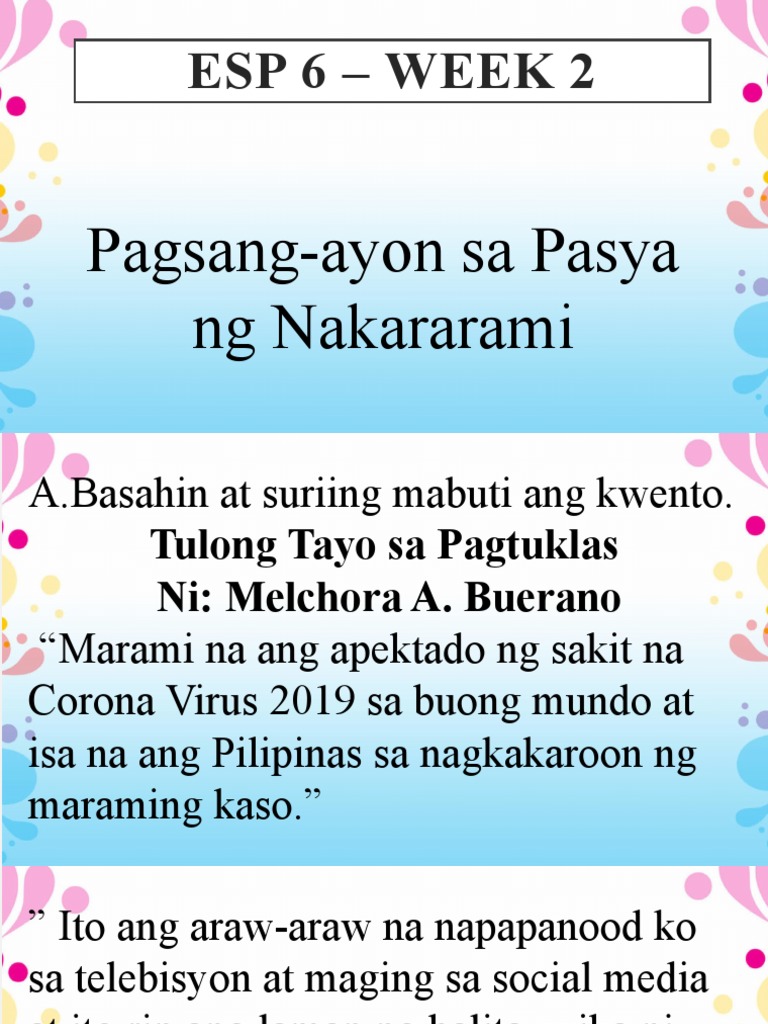 Esp 6 - Week 3 | PDF