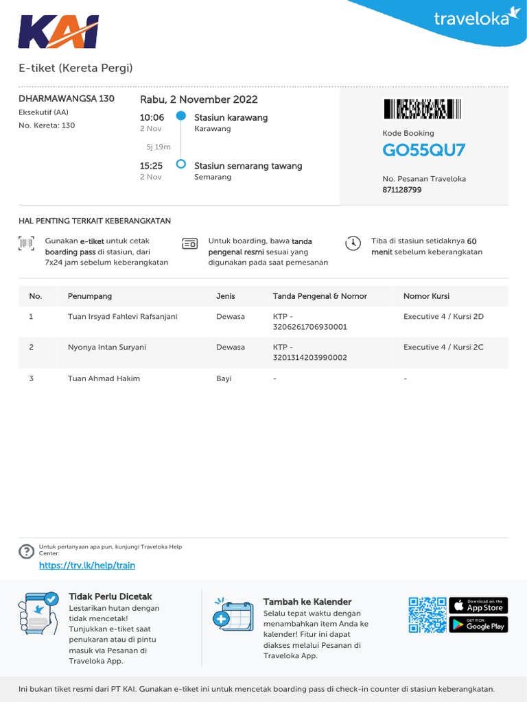 TRAIN AWAY E-Ticket | PDF