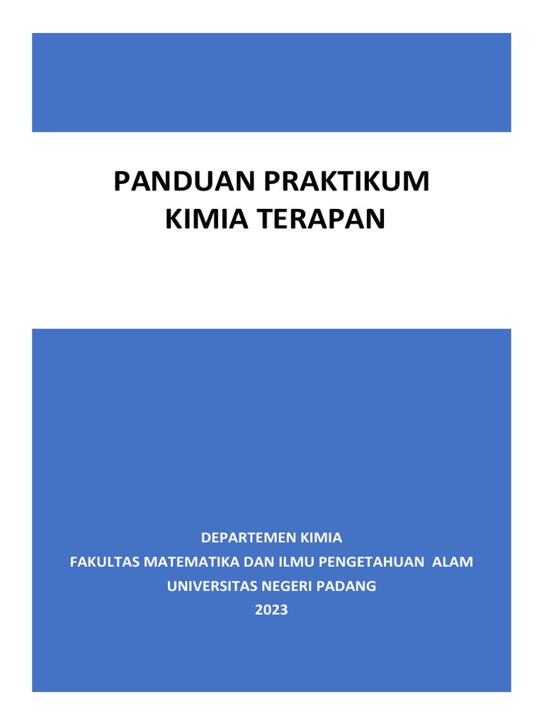 Penuntun Kimia Terapan 2023 | PDF