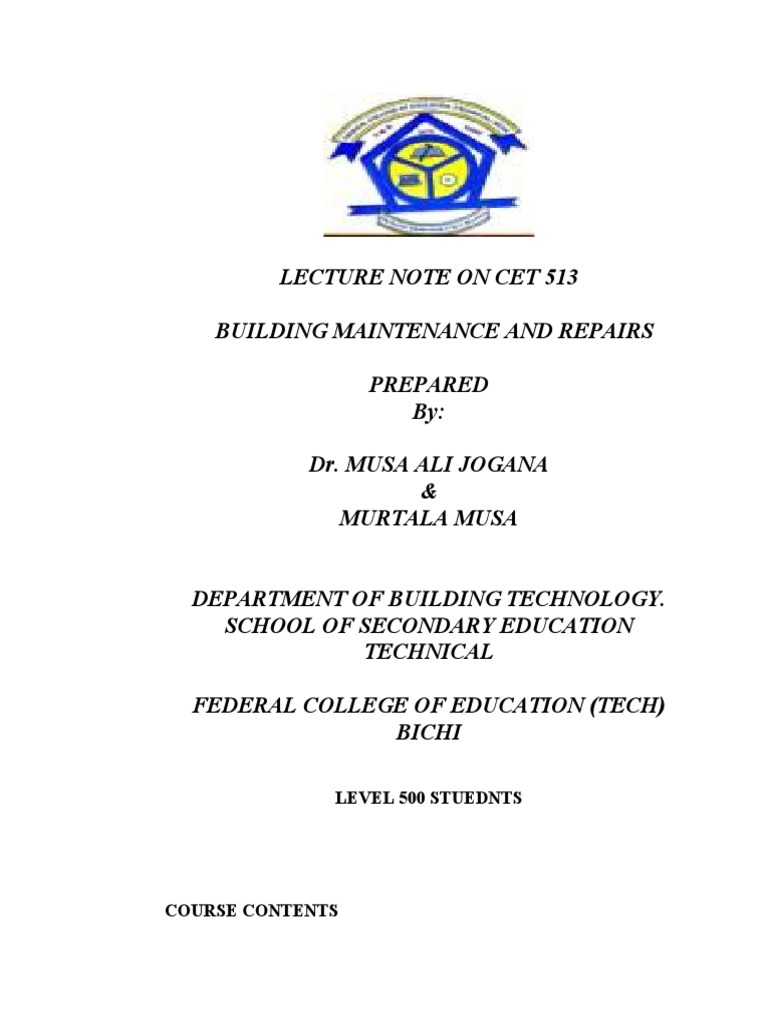 CET 513 Lecturer Note | PDF | Building