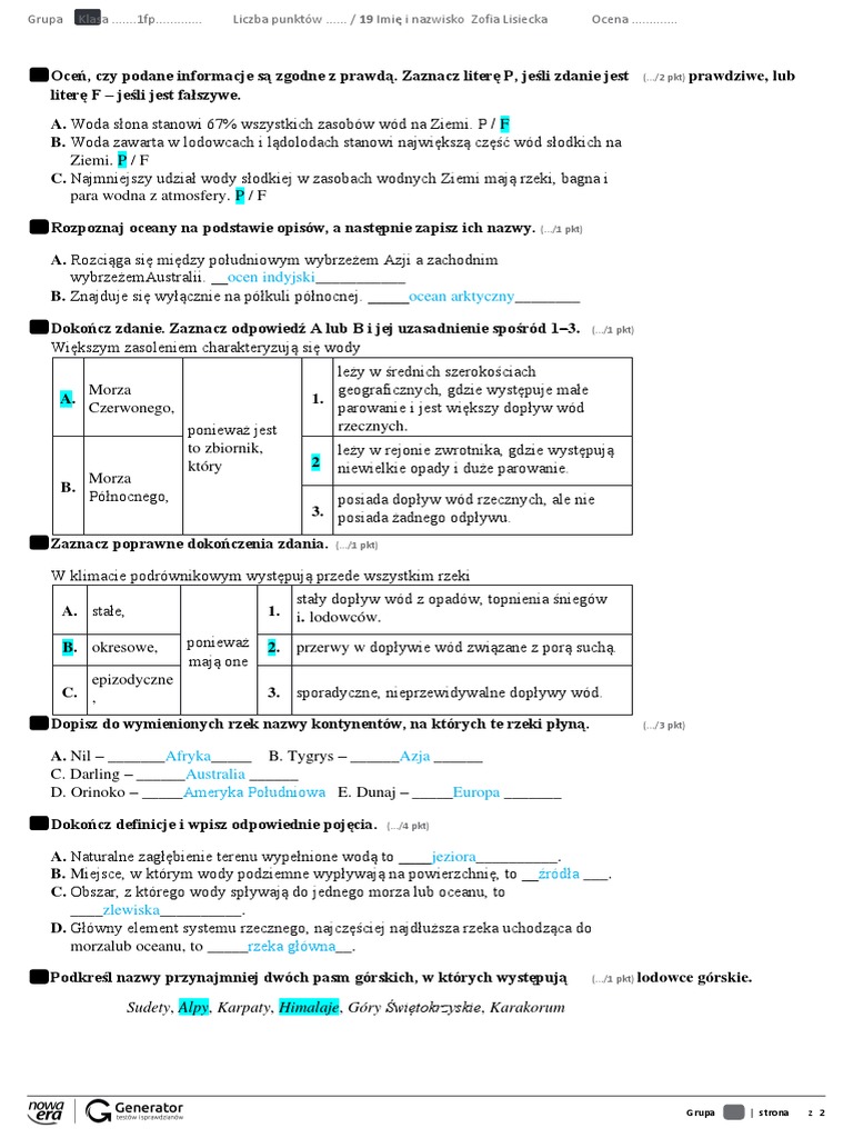 Test Hydrosfera Zrobione 1cp | PDF