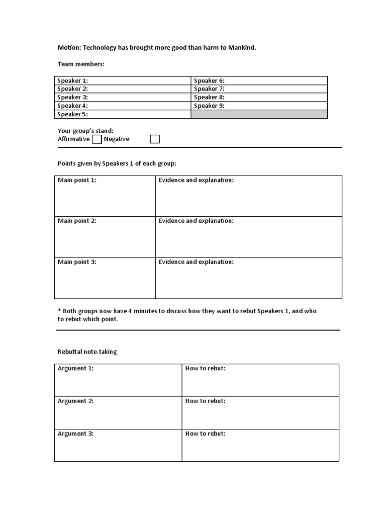 Debate Note-Taking and Procedures | PDF