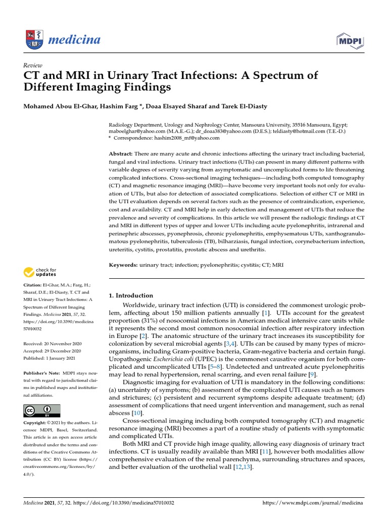 Medicina 57 00032 (01 14) | PDF | Urinary Tract Infection | Ct Scan