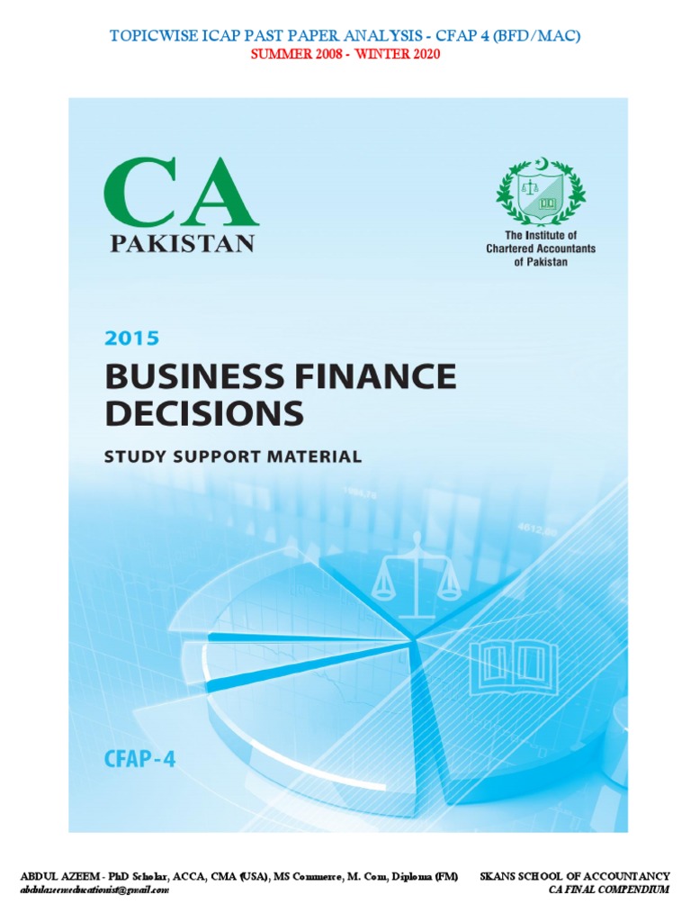 BFD Past Paper Analysis - For Summer 2021 Exams | PDF | Capital Asset ...