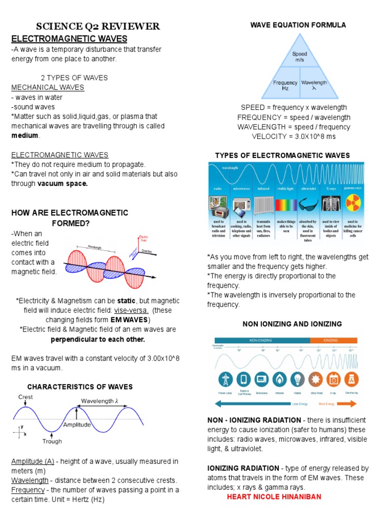 Electromagnetic Waves Q2 Reviewer | PDF | Electromagnetic Radiation | Waves