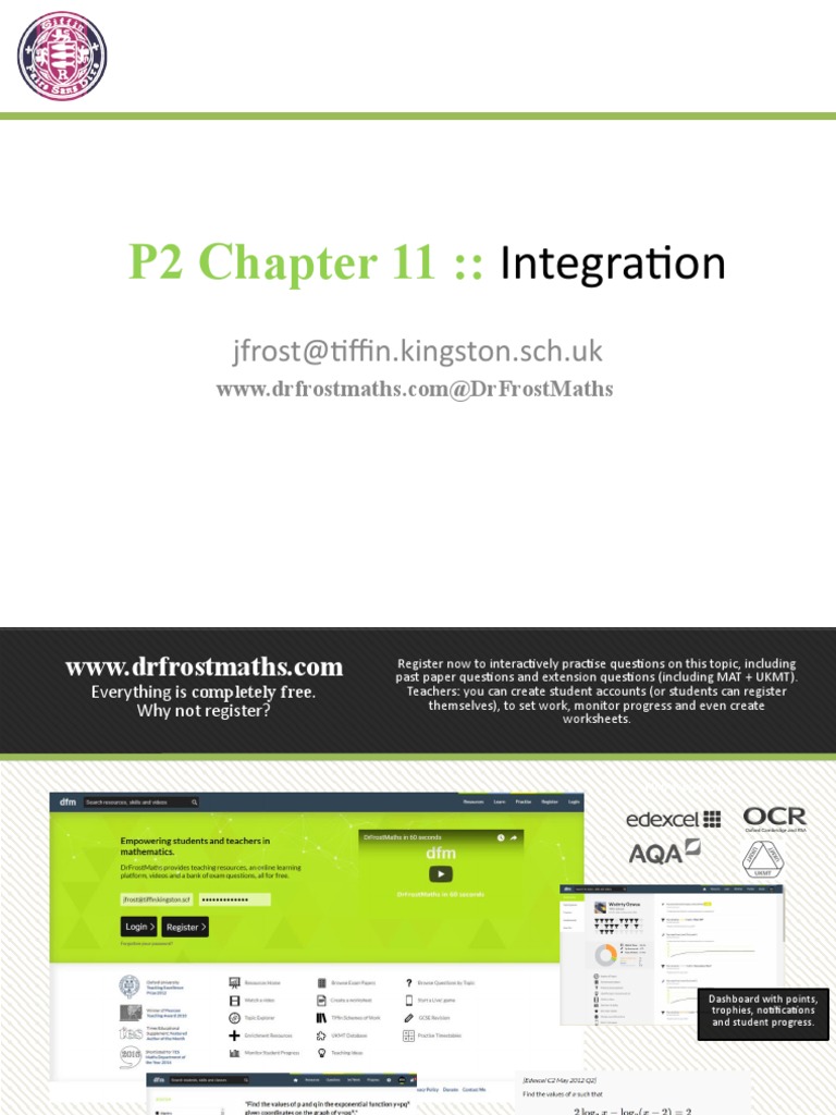 P2 Chp11 Integration | PDF | Integral | Derivative