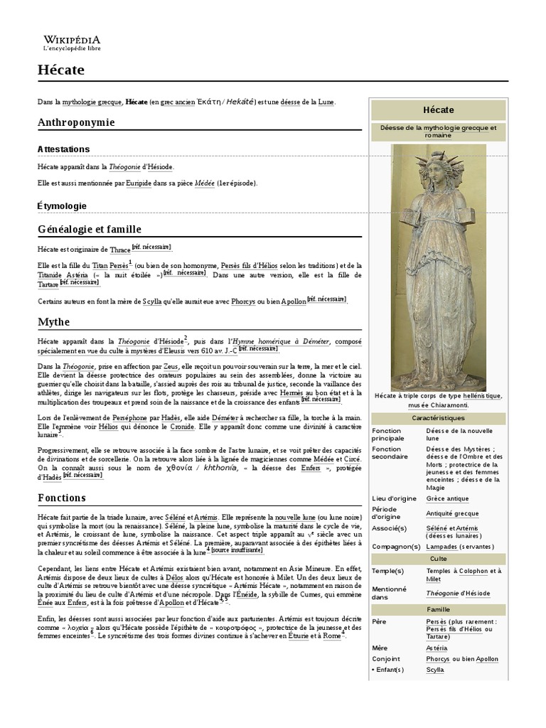 Hécate : Déesse de la magie et des ombres | PDF