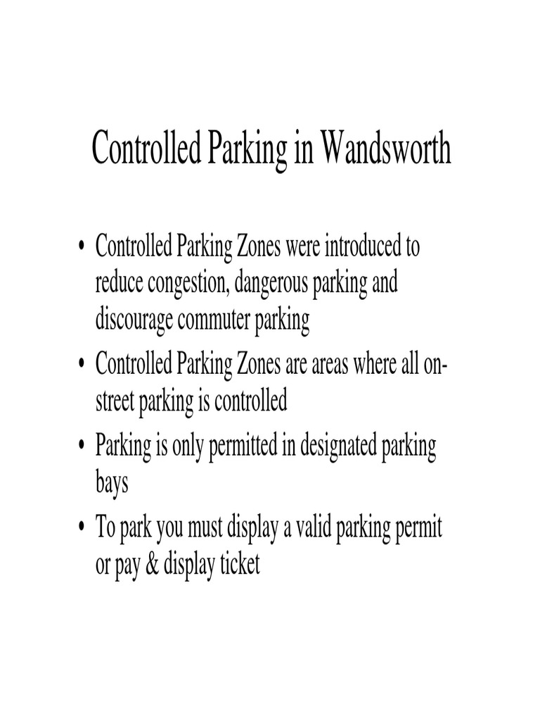 Controlled Parking in Wandsworth | PDF