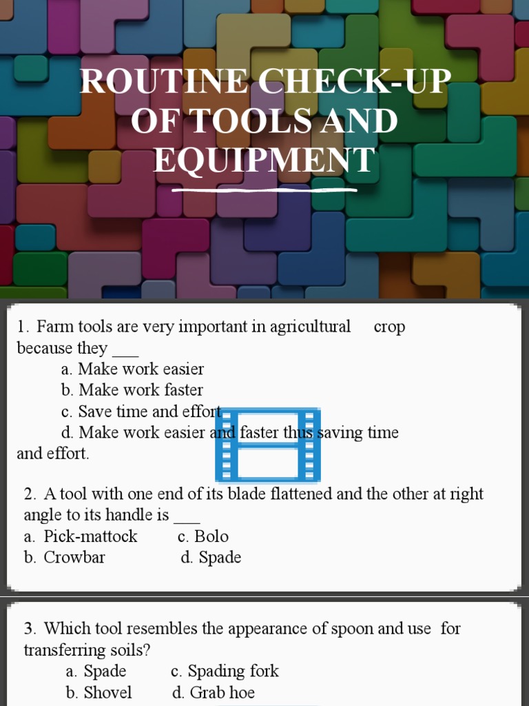 Routine Check-Up of Tools and Equipment | PDF | Tractor | Agriculture