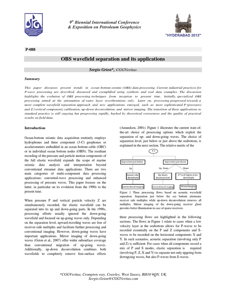 Wavefield Separation Grion2012 | PDF Wavefield Separation Grion2012 | PDF