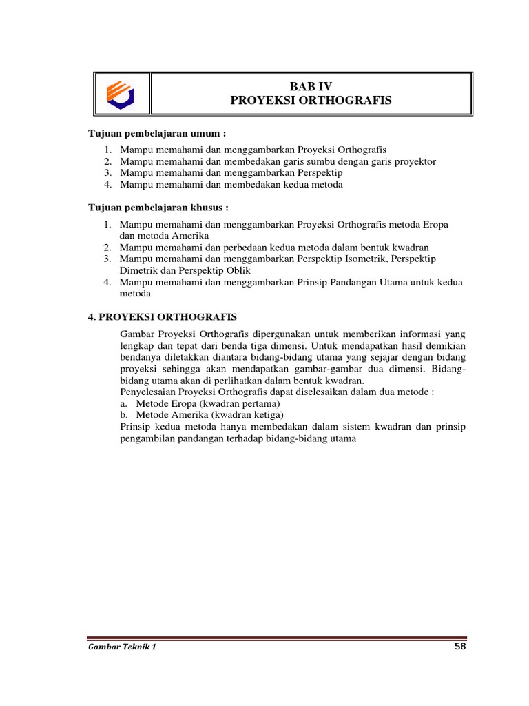 Proyeksi Orthografis & Perspektif | PDF | Metode & Bahan Ajar