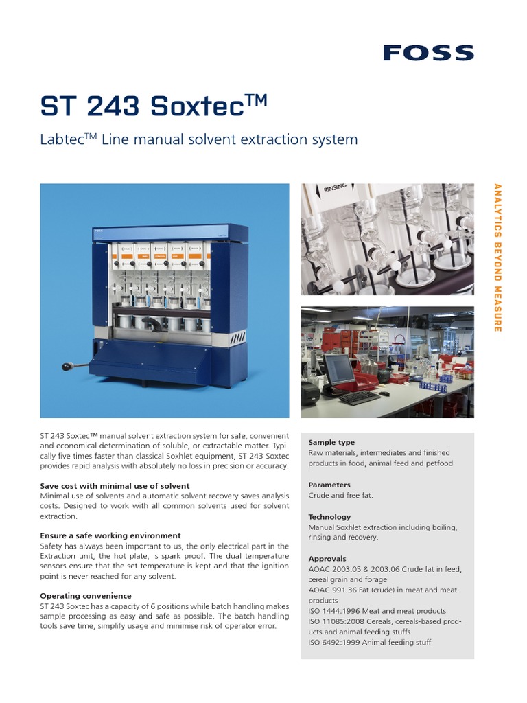 FOSS Datasheet LabtecTM Line Manual Solvent Extraction System ST - 243 ... FOSS Datasheet LabtecTM Line Manual Solvent Extraction System ST - 243 ...
