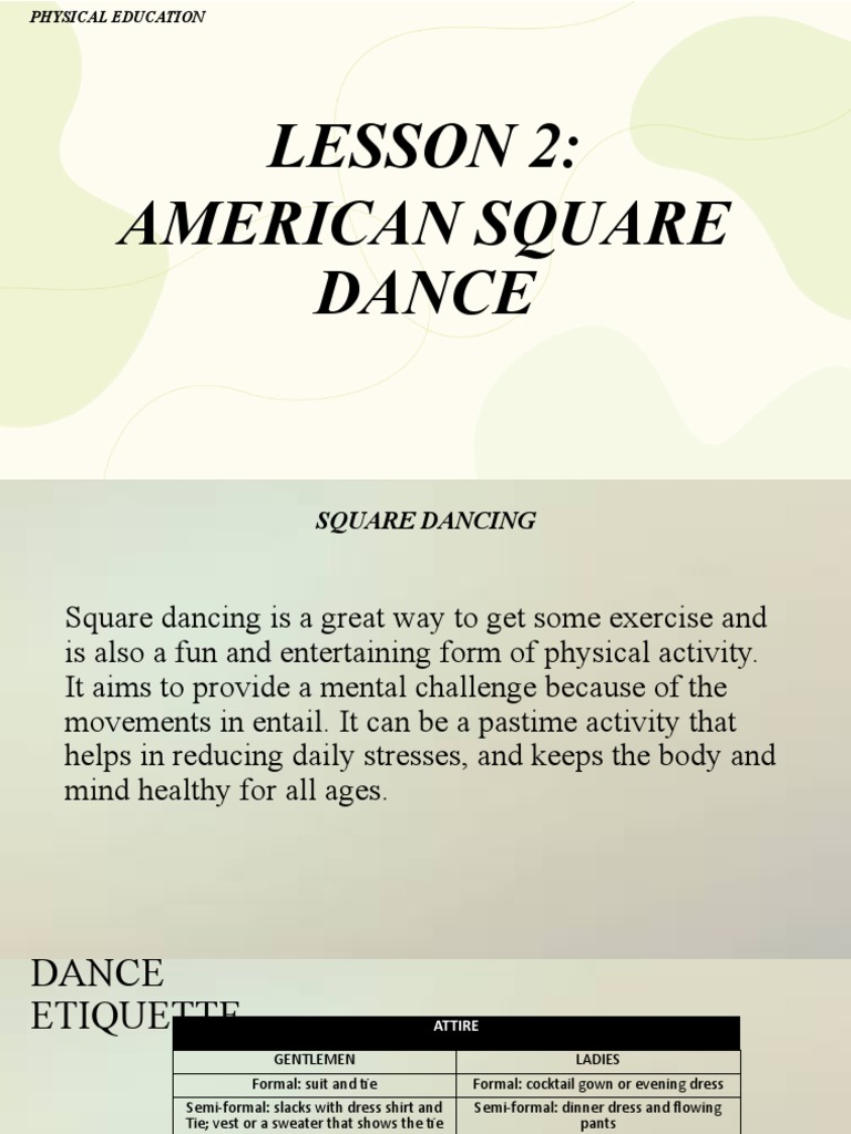 Lesson 2 American Square Dance | PDF | Clothing | Fashion