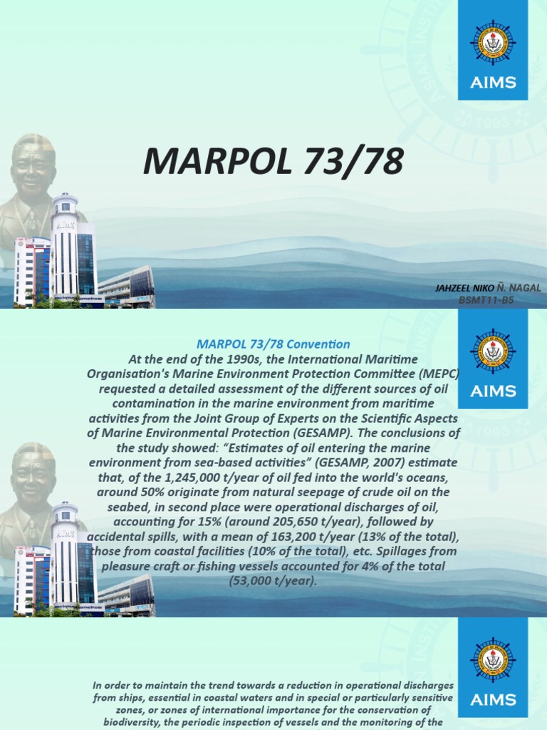 The Annexes of The Marpol 73-78 | PDF | Oil Spill | Sewage Treatment