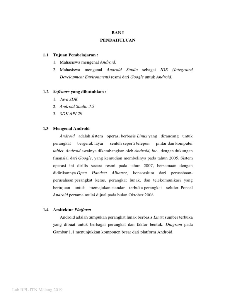 Modul Praktikum Mobile Programing Pertemuan 1 - Pendahuluan, Intent ... Modul Praktikum Mobile Programing Pertemuan 1 - Pendahuluan, Intent ...