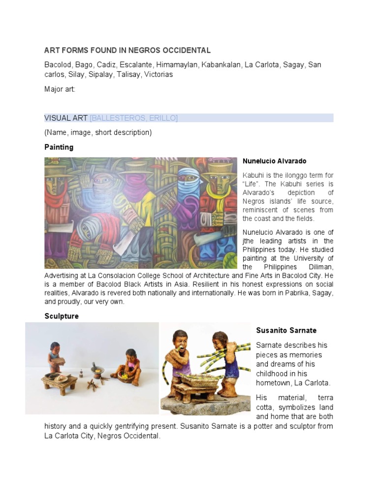 Art Forms Found in Negros Occidental | PDF | Weaving | Textiles