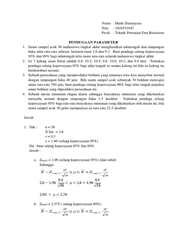 Pendugaan Parameter | PDF
