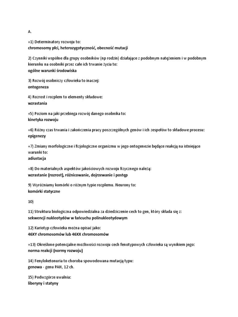 Biol WYK Pytania | PDF