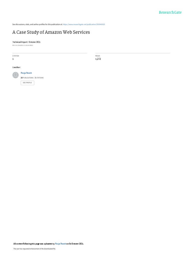 Case Study On Amazon EC2 | PDF | Amazon Web Services | Cloud Computing