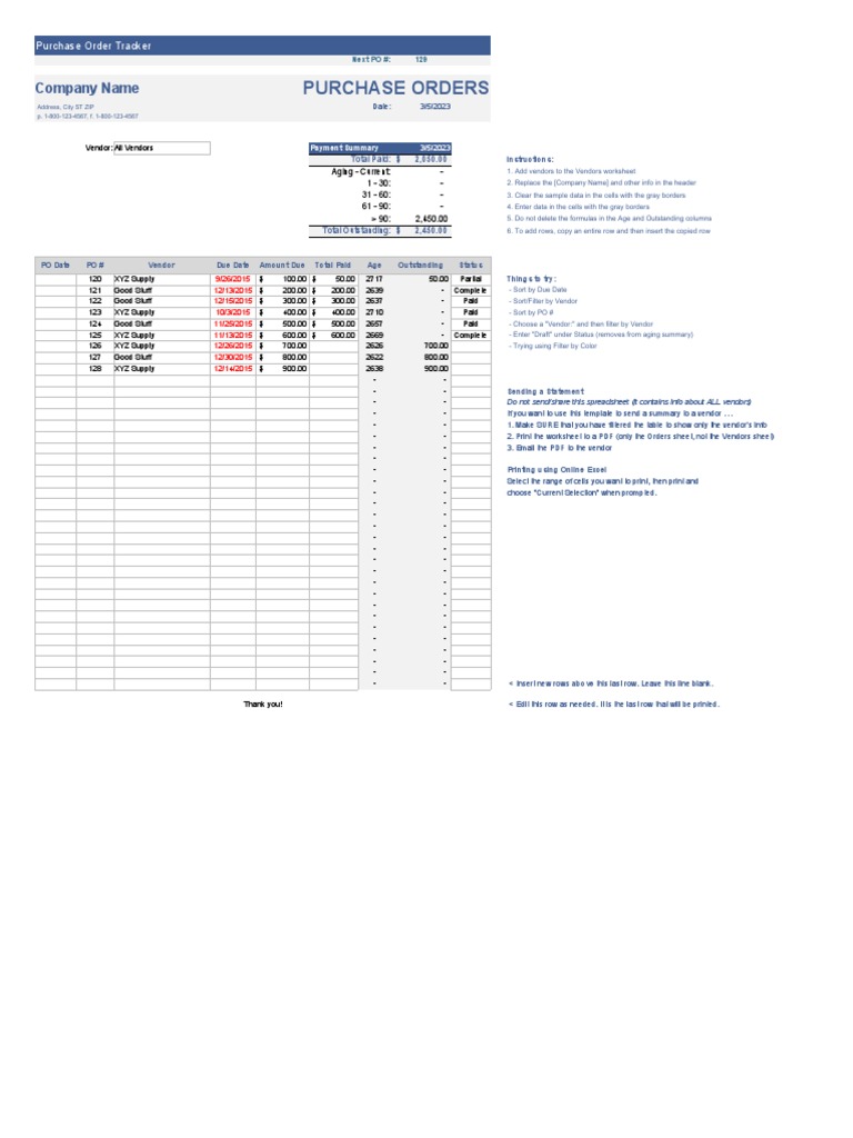 Purchase Order Tracker Pdf Information Technology Management 8233