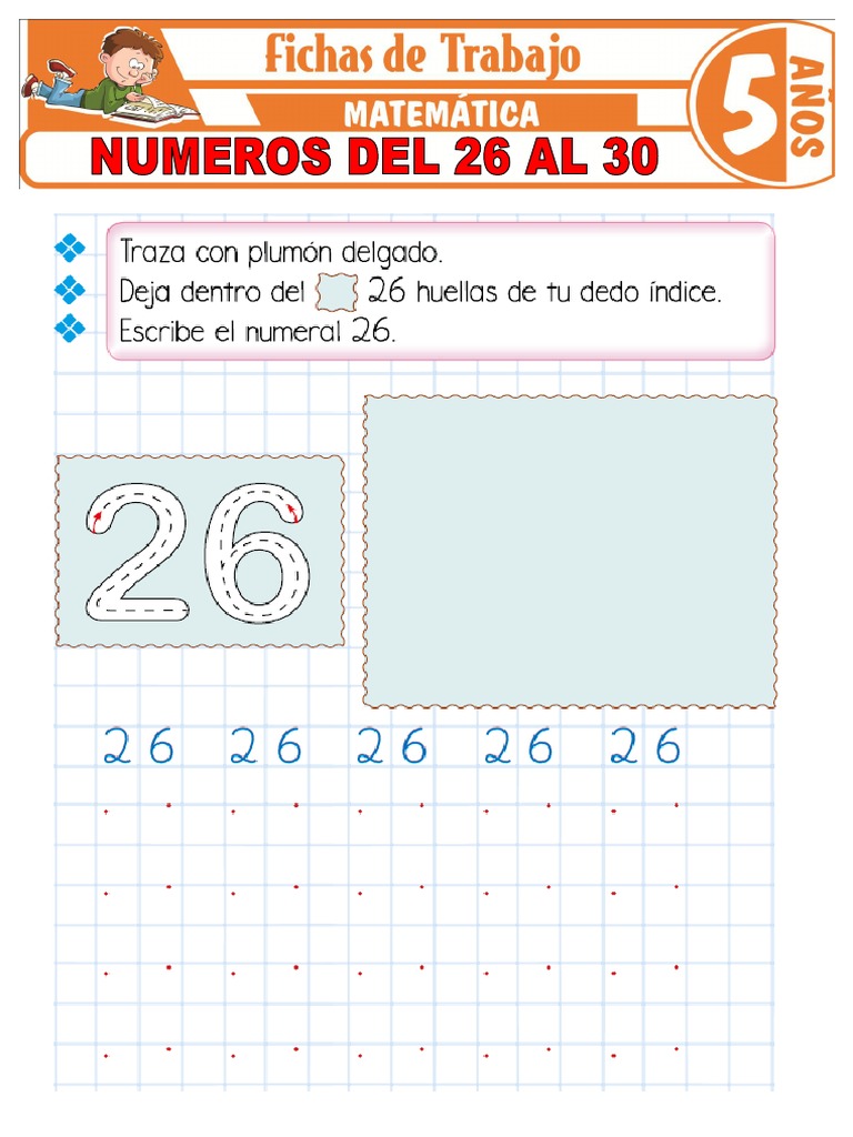 Numeros Del 26 Al 30 para Ninos de 5 Anos | PDF