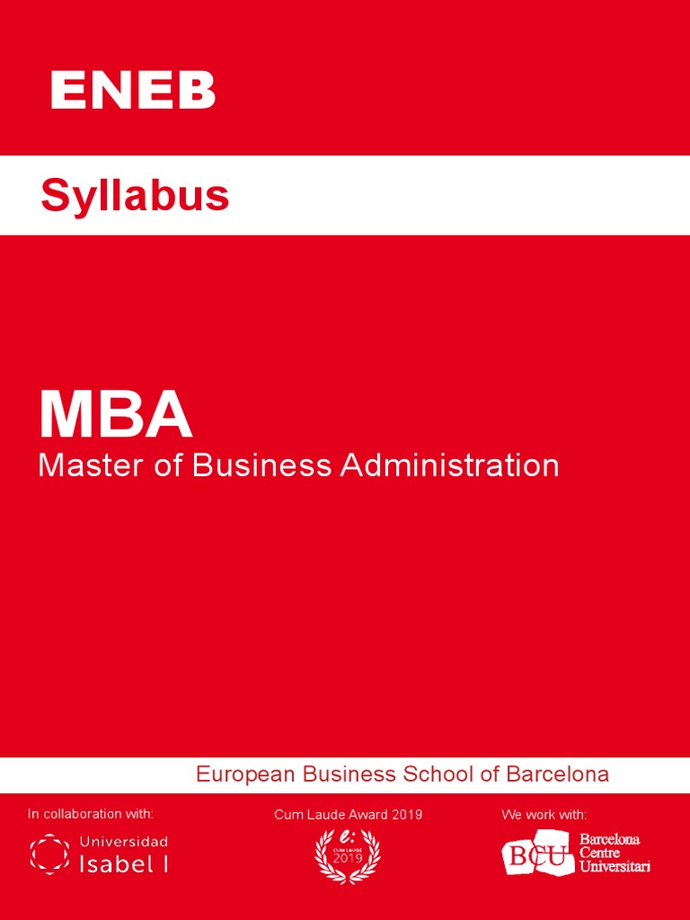 MBA Syllabus Overview at ENEB | PDF | Corporate Social Responsibility ...