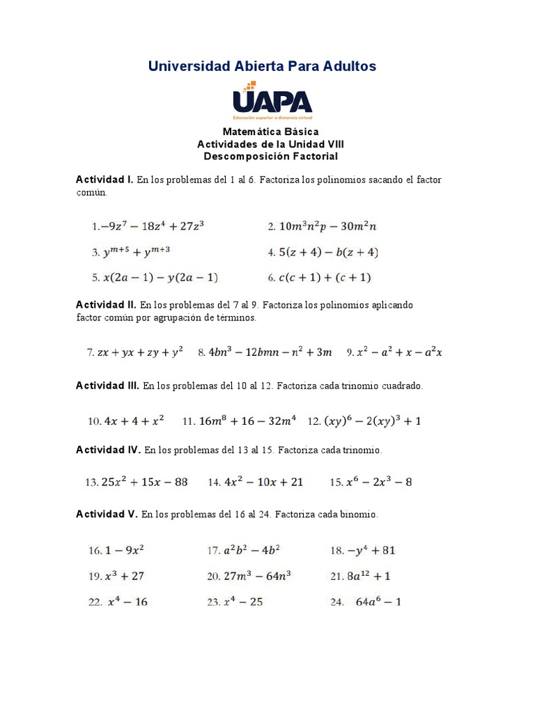 Actividades de La Unidad VIII | PDF