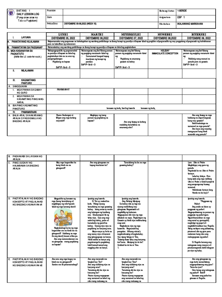 Week 15 QTR 2 Esp 1 | PDF