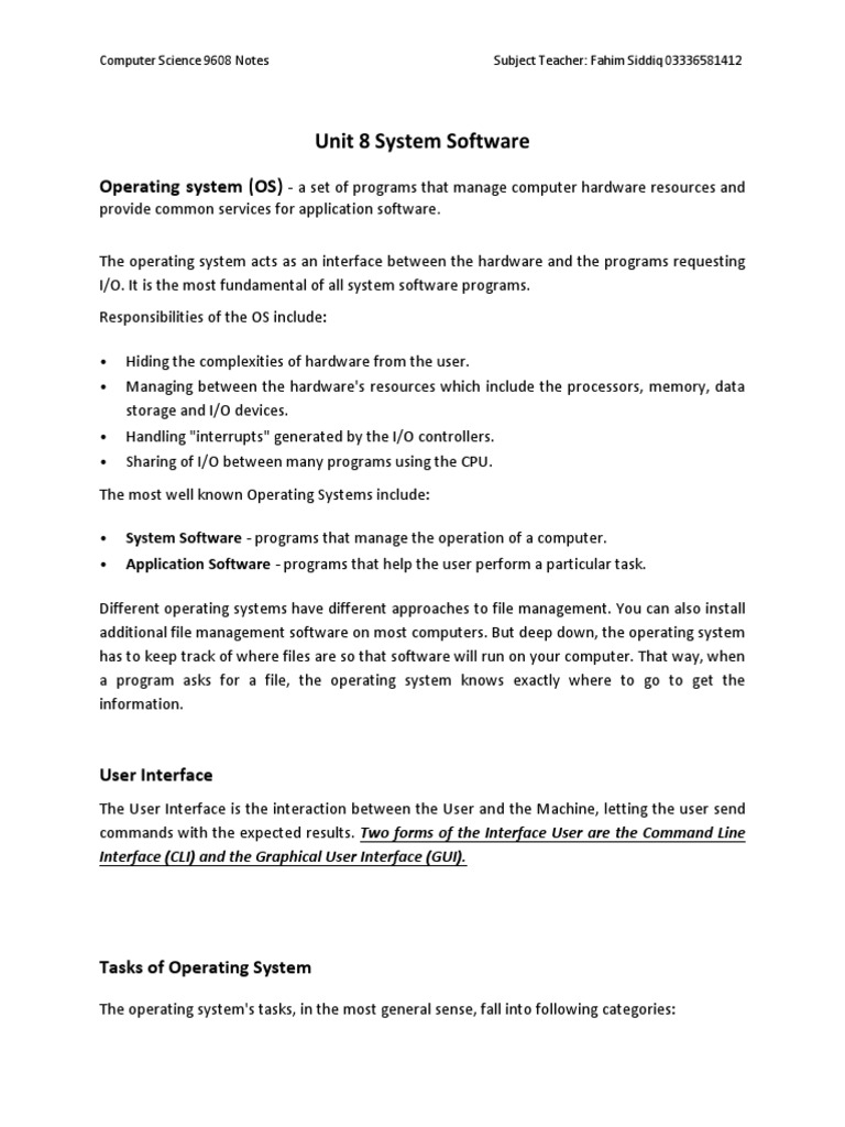 A Level CS CH 8 9618 | PDF | Operating System | Programming A Level CS CH 8 9618 | PDF | Operating System | Programming