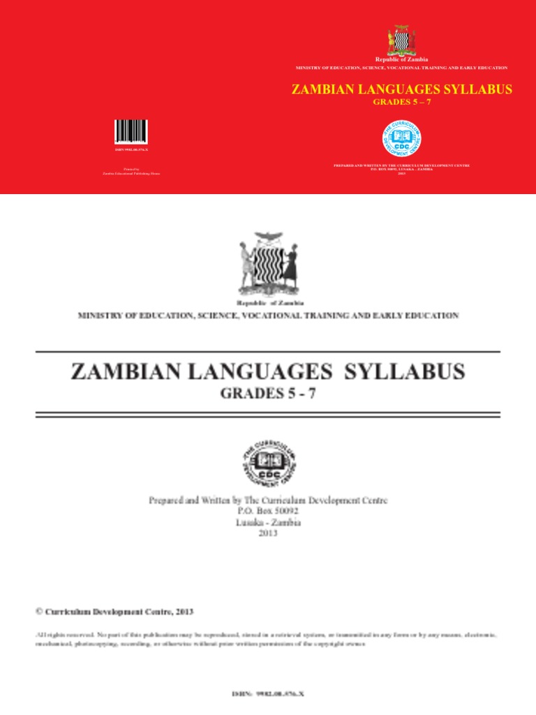 Zambian Languages Syllabus: Grades 5 - 7 | PDF | Phonics | Reading ...