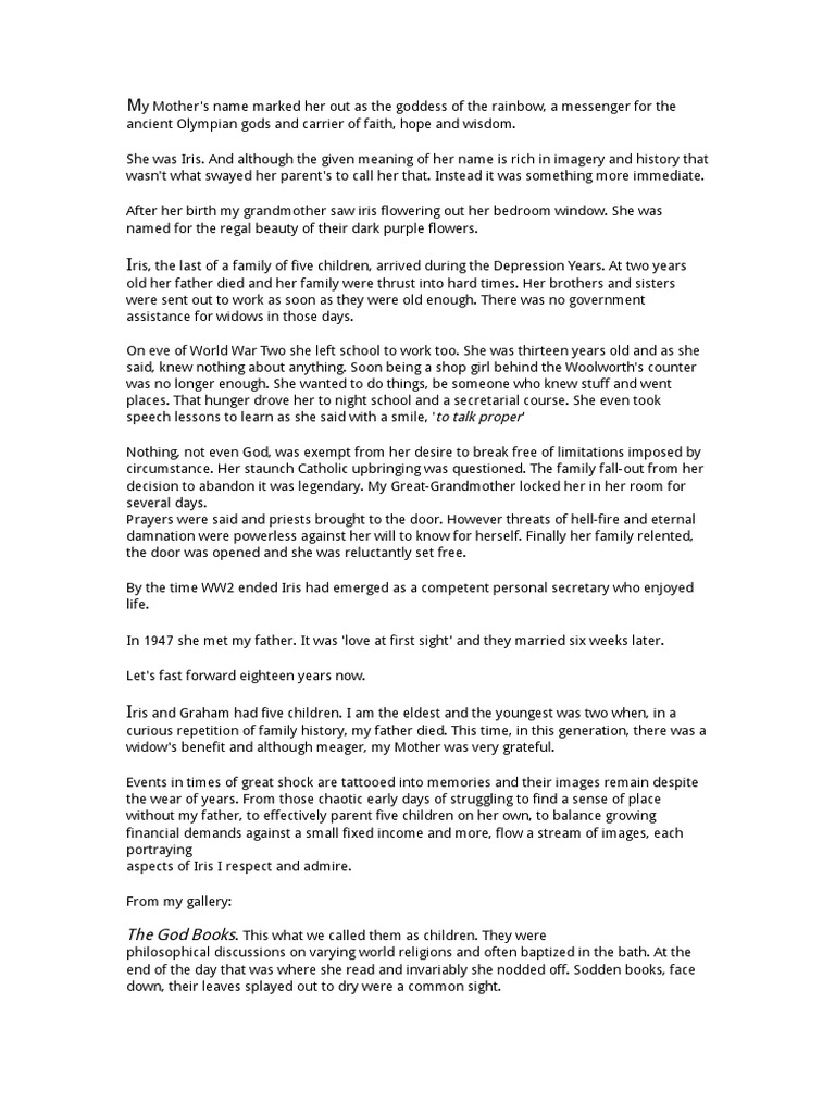 Tribute Speech To Mom | PDF