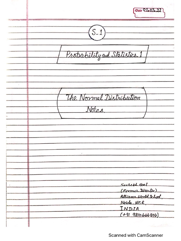 s1 The Normal Distribution Revised Notes | PDF
