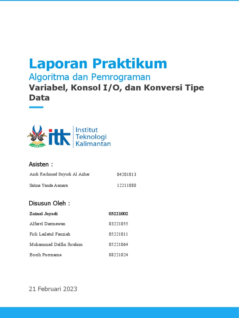 Praktikum Algoritma: Variabel & I/O | PDF | Komputer